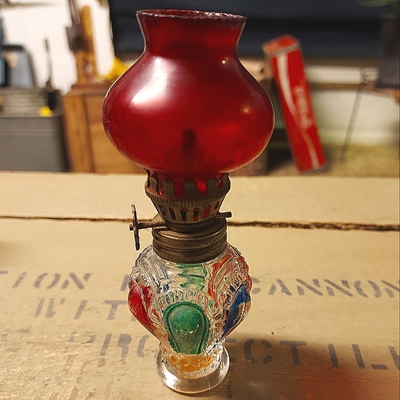 Accents | Vintage 195s Mcm Ruby Red Chimney Miniature Multicolored Base ...